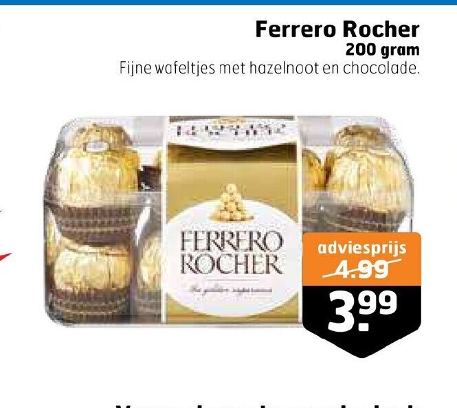 Ferrero Rocher 200 gram aanbieding bij Trekpleister