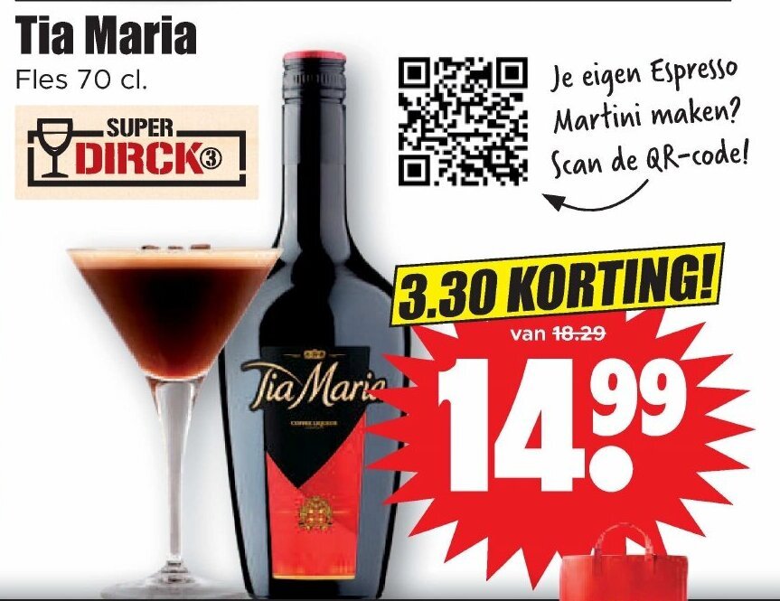 Tia Maria 70 cl aanbieding bij Dirk