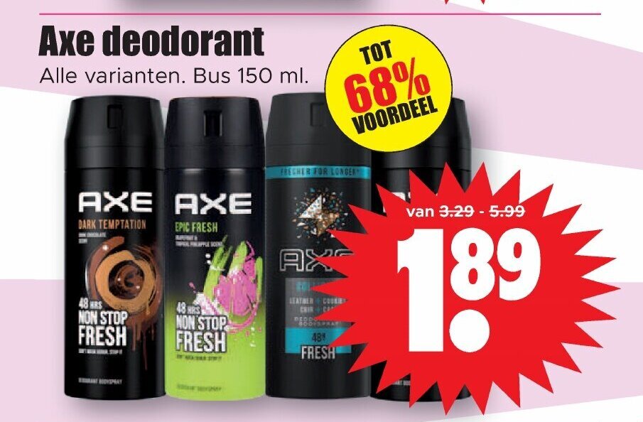 Axe deodorant bus 150 ml aanbieding bij Dirk