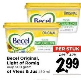 Becel original, light of romig kuip aanbieding bij Vomar Voordeelmarkt