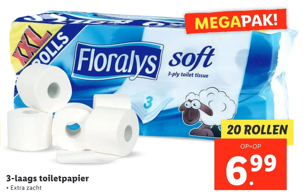 3-laags toiletpapier aanbieding bij Lidl