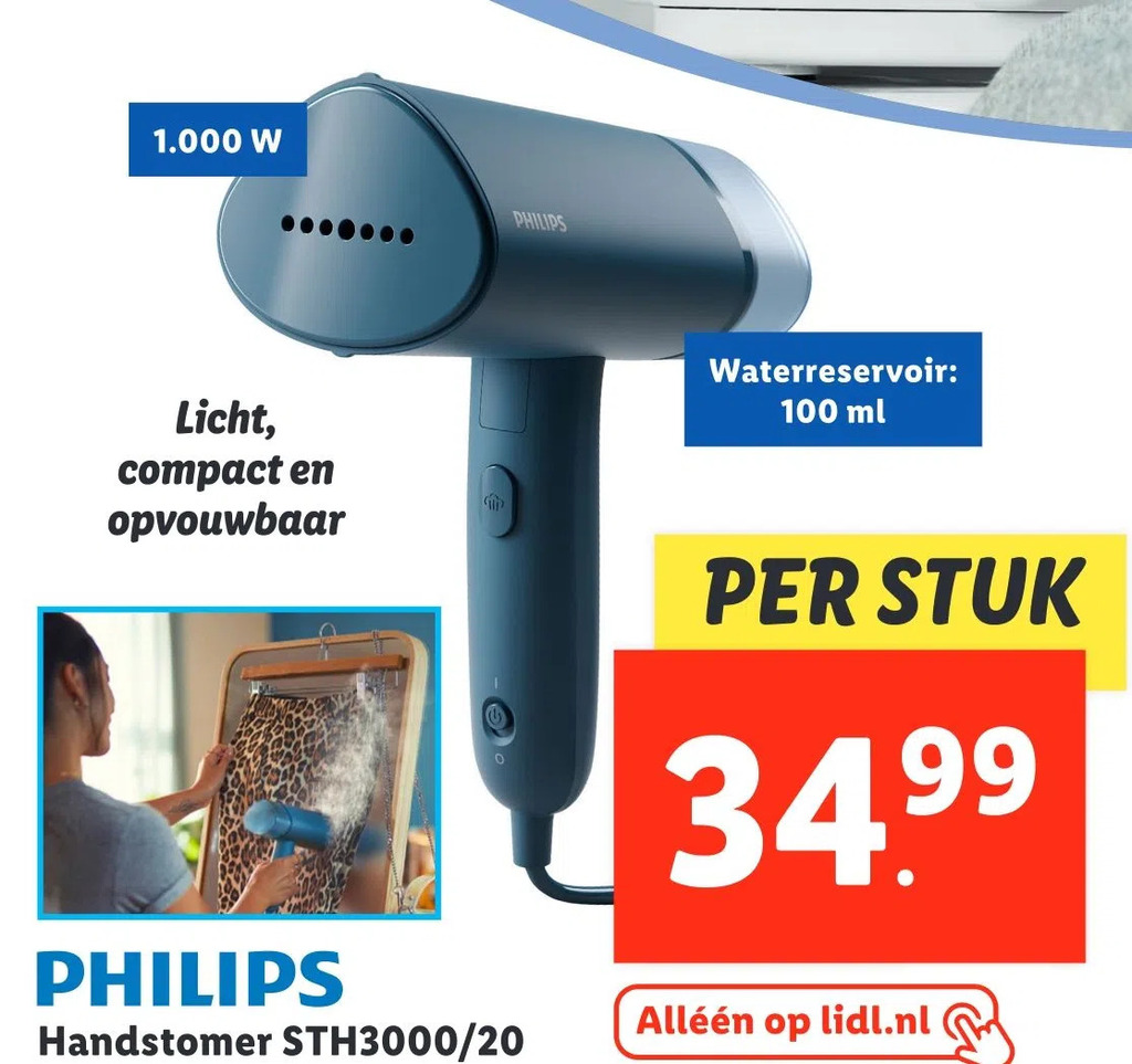 Philips handstomer sth3000/20 aanbieding bij Lidl
