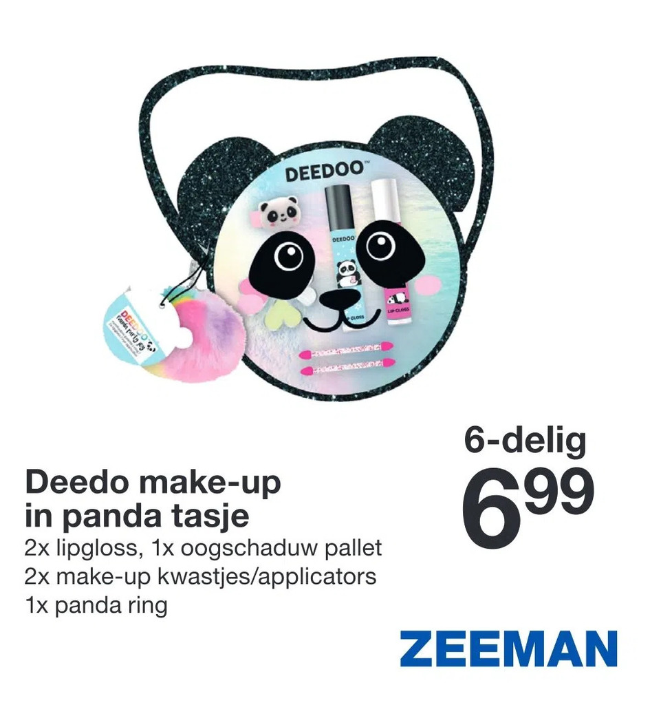Deedo make-up in panda tasje aanbieding bij Zeeman