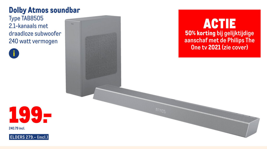 Dolby Atmos soundbar TAB8505 aanbieding bij Makro