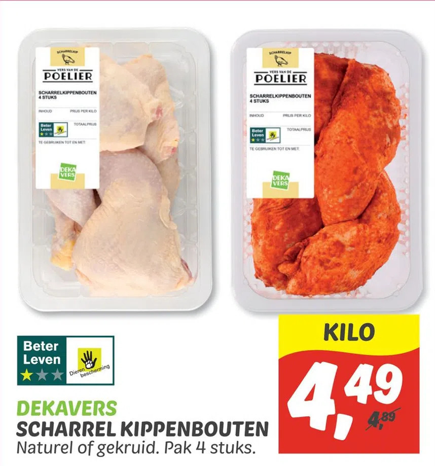 Scharrel kippenbouten aanbieding bij Dekamarkt
