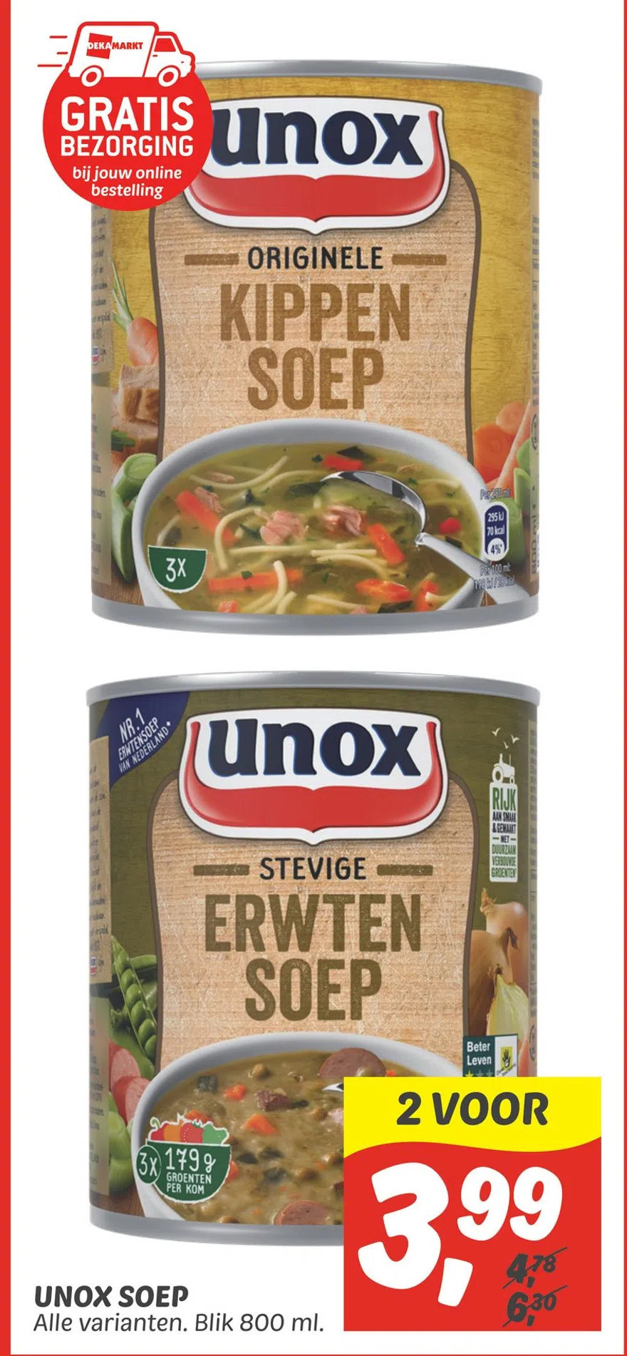 Unox soep aanbieding bij Dekamarkt