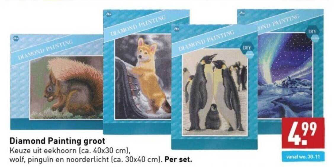 Diamond painting groot aanbieding bij ALDI