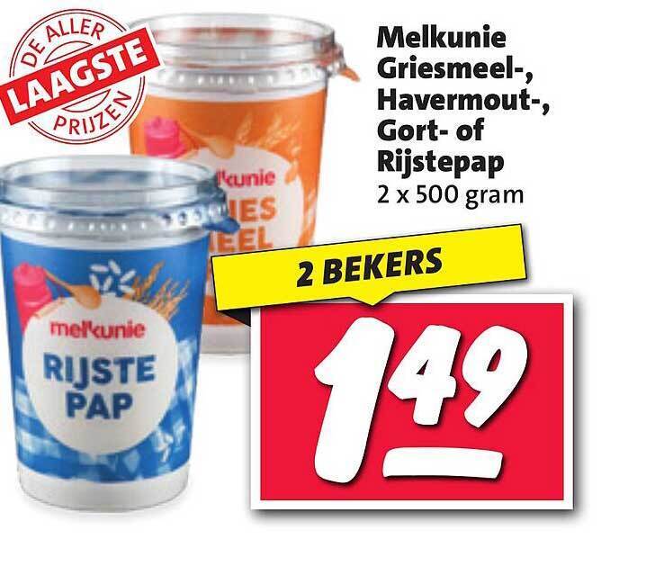 Melkunie griesmeel-. havermout-. gort- of rijstepap aanbieding bij ...