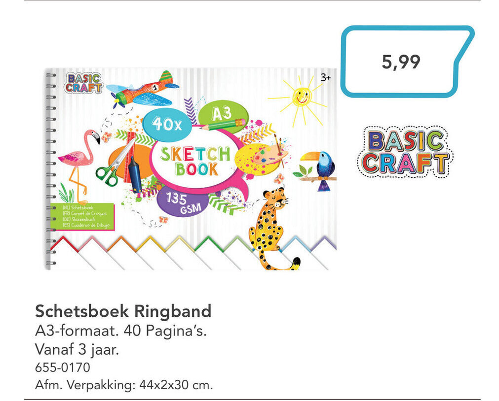 Schetsboek Ringband aanbieding bij Marskramer