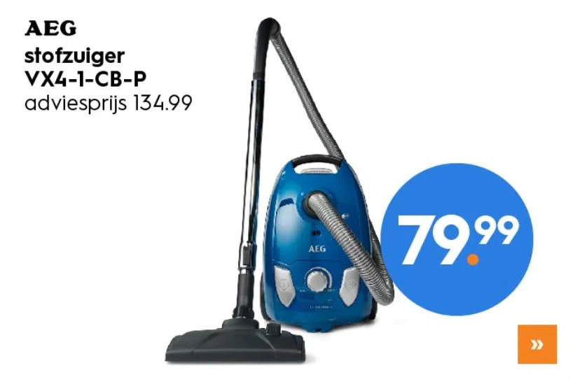 Aeg stofzuiger vx4-1-cb-p 750w aanbieding bij Blokker