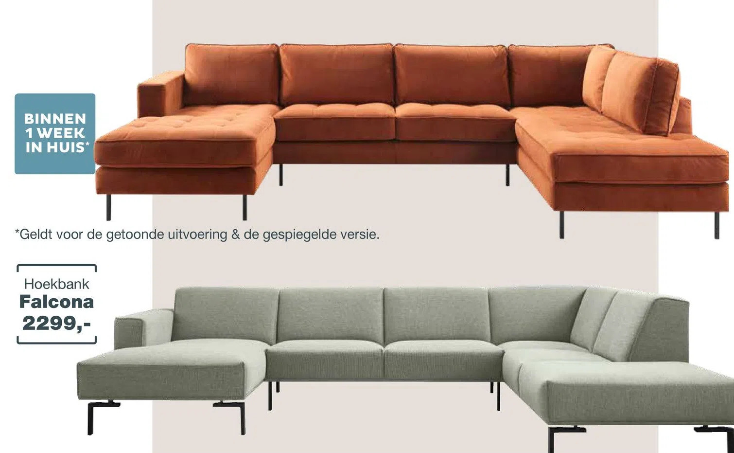 Hoekbank falcona aanbieding bij IN.HOUSE