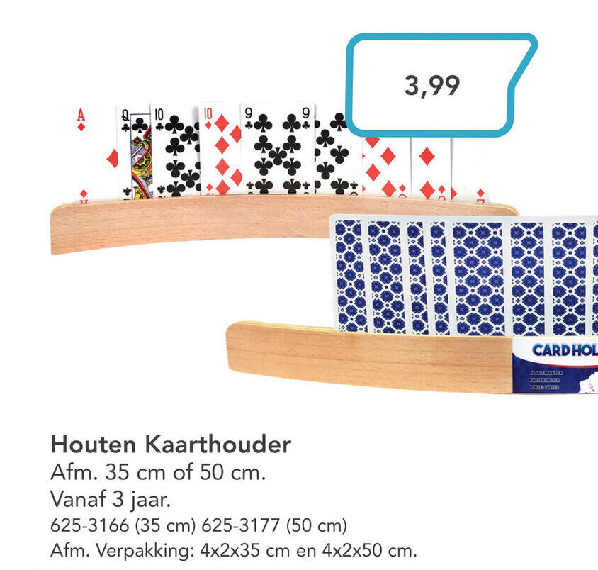 Houten Kaarthouder aanbieding bij Marskramer