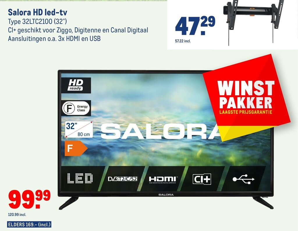 Salora HD led-TV aanbieding bij Makro