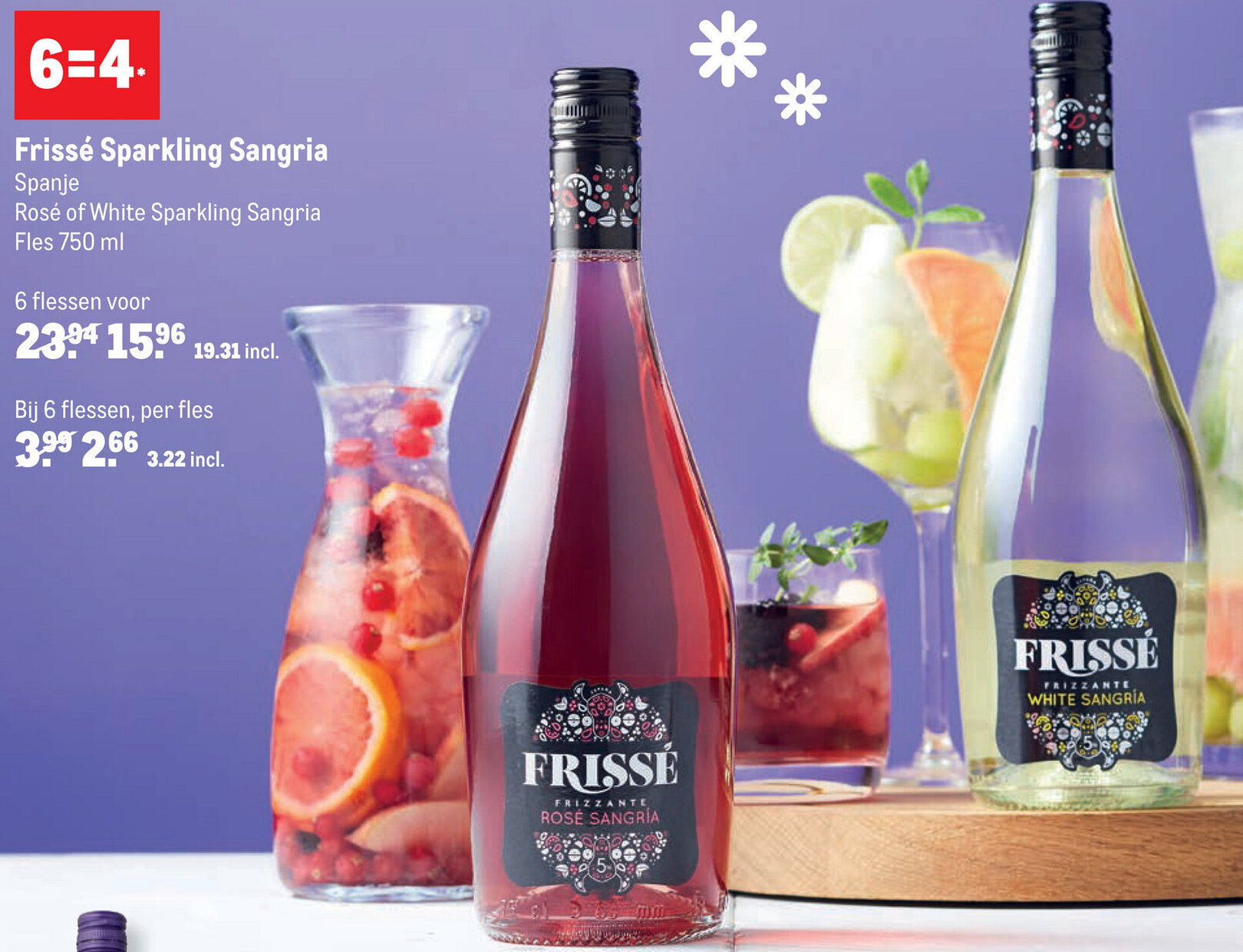 Frisse Sparkling Sangria 750 ml aanbieding bij Makro