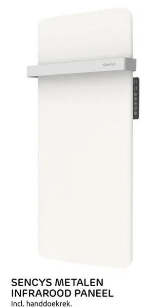 Sencys metalen infrarood paneel incl. handdoekrek. aanbieding bij Praxis