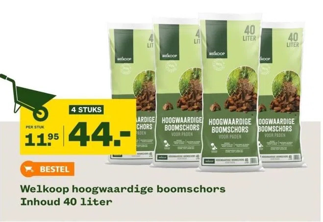 Welkoop hoogwaardige boomschors inhoud 40 liter aanbieding bij Welkoop Welkoop hoogwaardige boomschors inhoud 40 liter aanbieding bij Welkoop