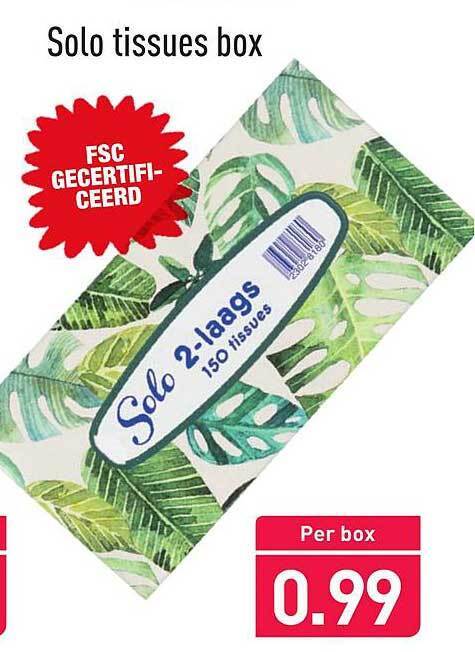 Solo tissues box aanbieding bij ALDI