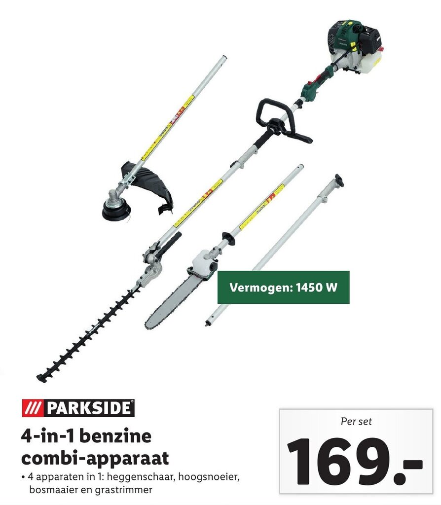 Parkside 4in1 benzine combi-apparaat aanbieding bij Lidl