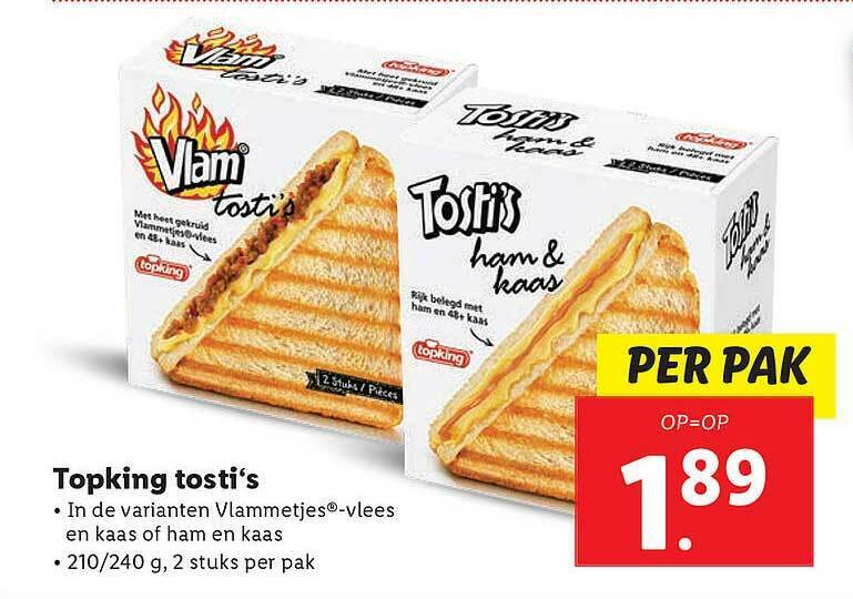 Vlam Topking Tosti's aanbieding bij Lidl
