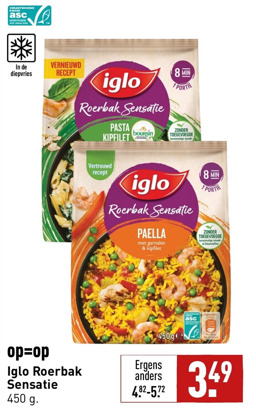 Iglo roerbak sensatie 450g aanbieding bij ALDI
