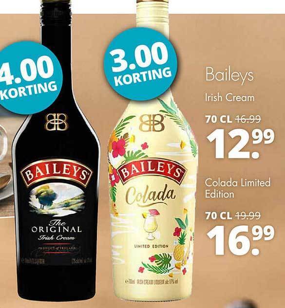 Baileys irish cream, colada limited edition aanbieding bij Mitra