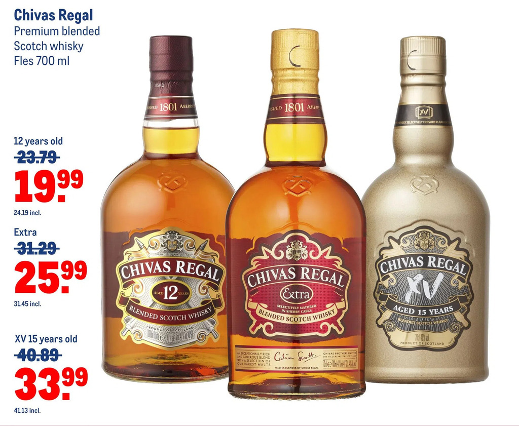 Chivas regal premium blended aanbieding bij Makro