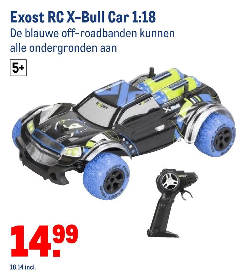 Exost rc x-bull car 1:18 aanbieding bij Makro