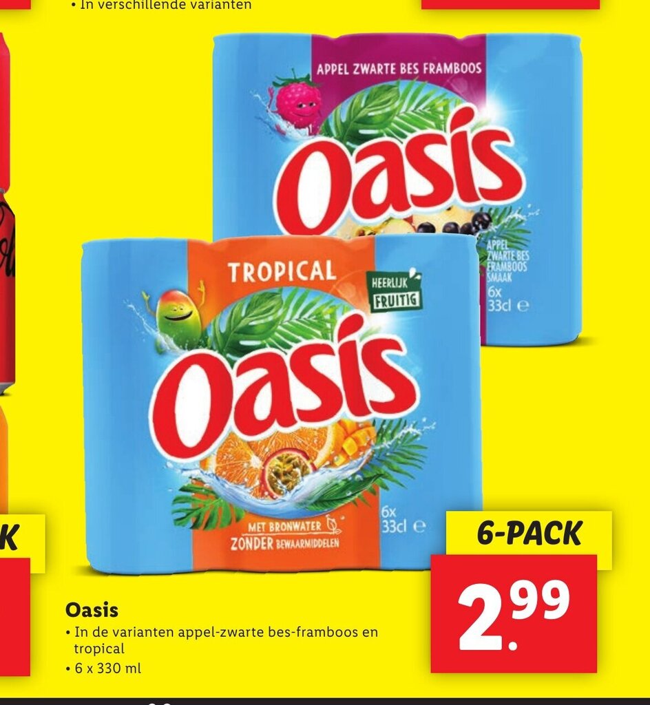 Oasis 6 x 330 ml aanbieding bij Lidl