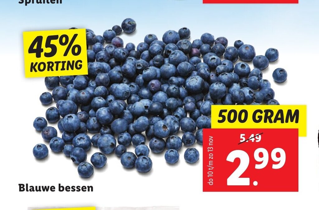 Blauwe bessen 500 gram aanbieding bij Lidl