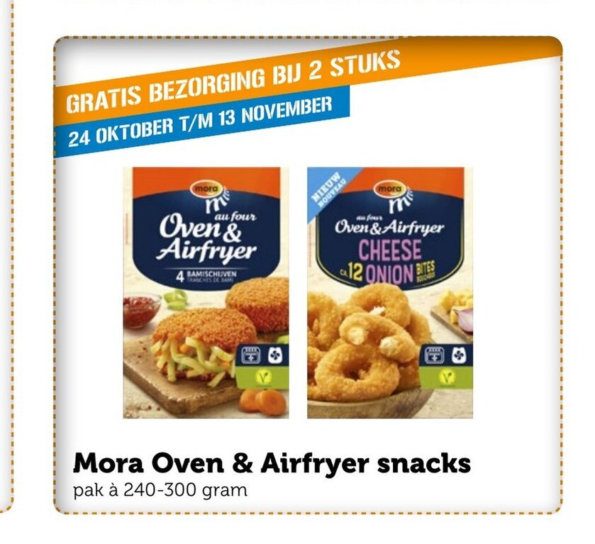 Mora Oven & Airfryer snacks pak a 240-300 gram aanbieding bij Coop