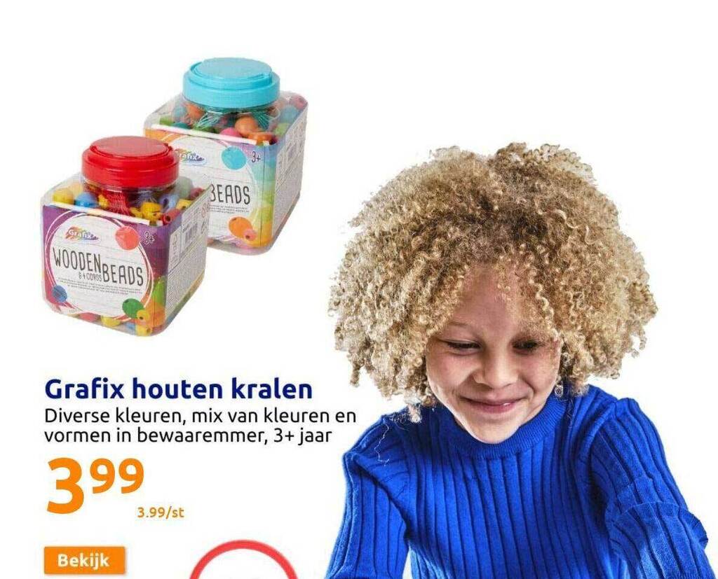 Grafix houten kralen aanbieding bij Action