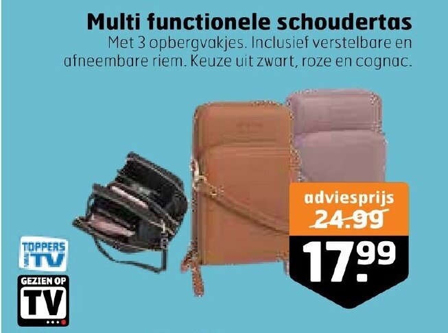 Multi functionele schoudertas aanbieding bij Trekpleister