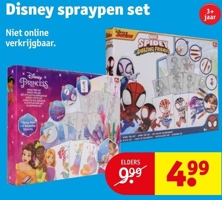 Disney spraypen set aanbieding bij Kruidvat