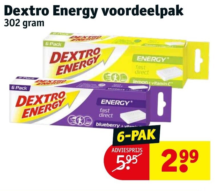 Dextro Energy voordeelpak 6-pak 302 gram aanbieding bij Kruidvat