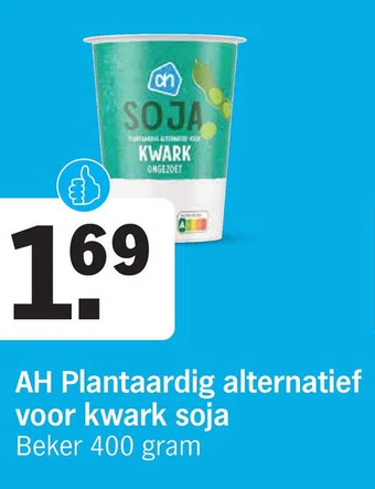 Ah plantaardig alternatief voor kwark soja aanbieding bij Albert Heijn