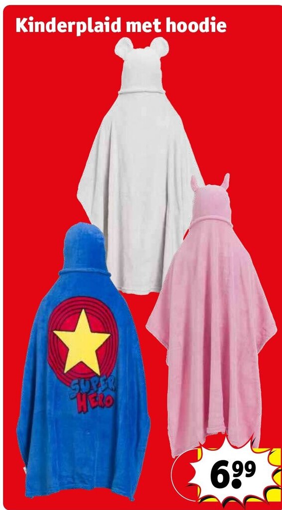 Kinderplaid met hoodie aanbieding bij Kruidvat