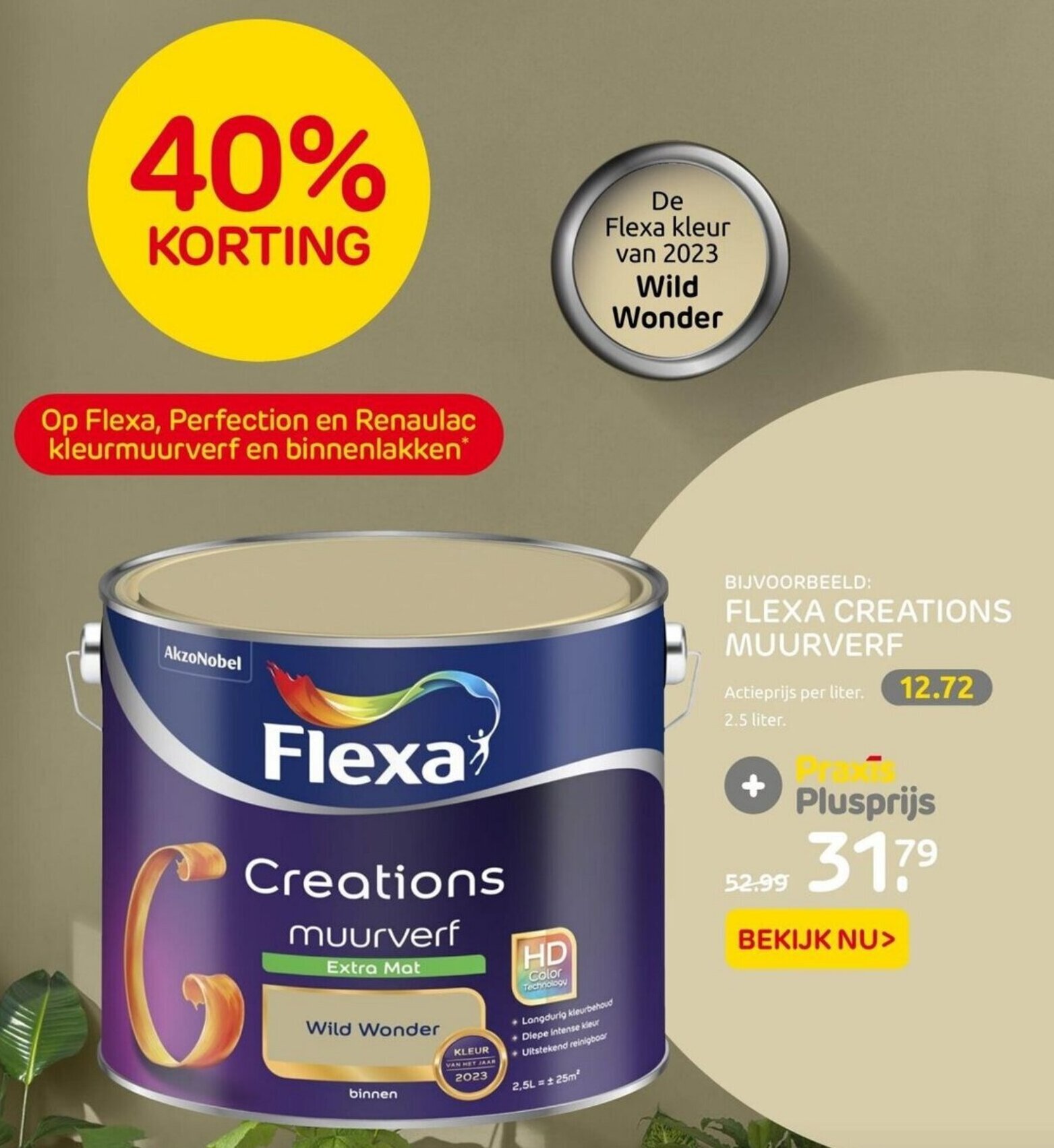 Flexa creations muurverf 2.5 liter aanbieding bij Praxis