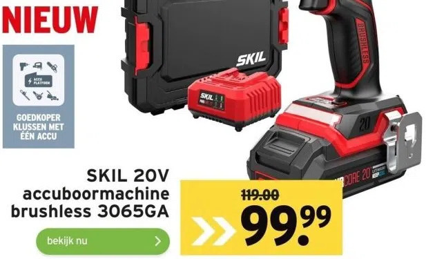 Skil 20v accuboormachine brushless 3065ga aanbieding bij GAMMA