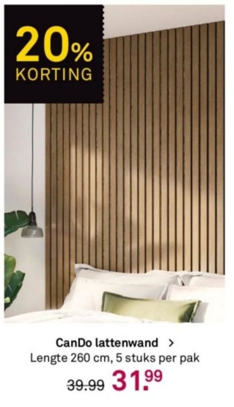 Cando lattenwand aanbieding bij Karwei