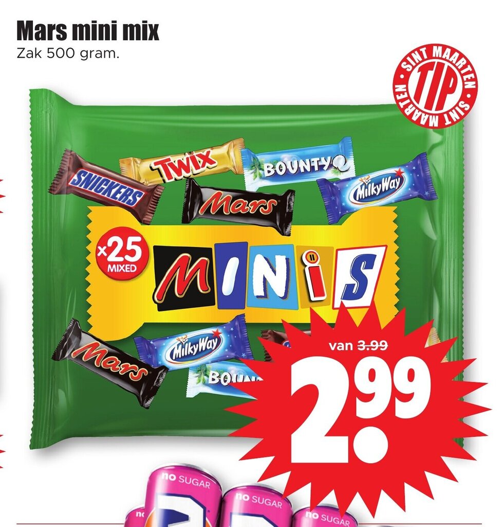 Mars mini mix zak 500 gram aanbieding bij Dirk
