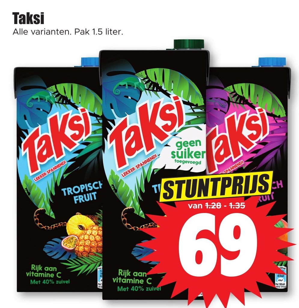 Taksi pak 1.5 liter aanbieding bij Dirk