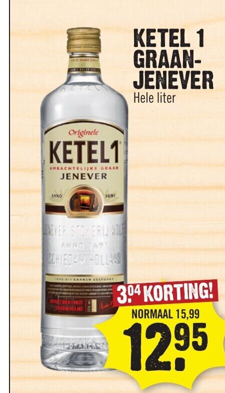Ketel 1 Graan-Jenever hele liter aanbieding bij Dirk