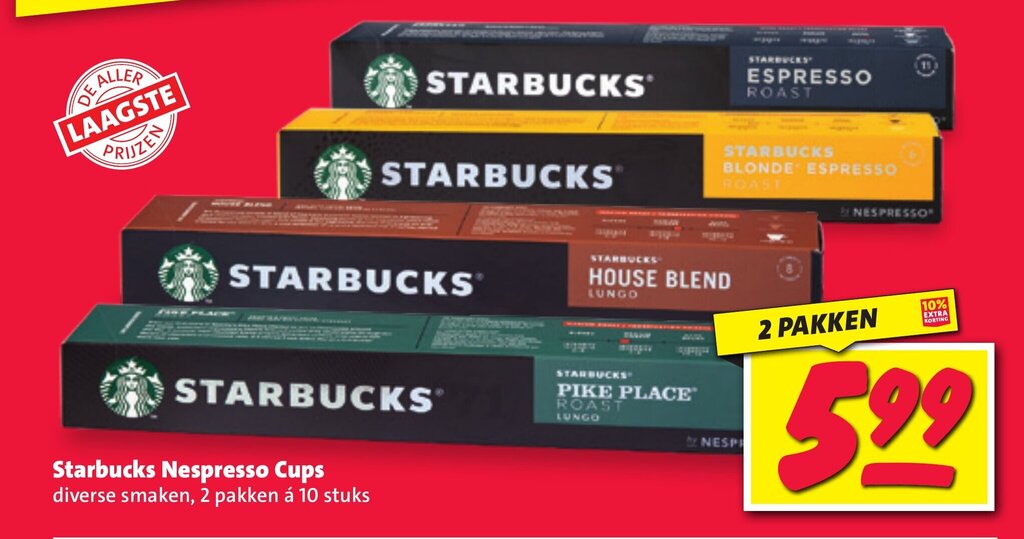 Starbucks Nespresso Cups aanbieding bij Nettorama