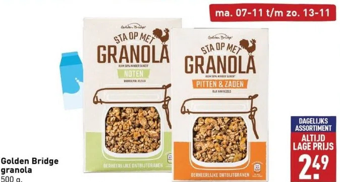 Golden bridge granola aanbieding bij ALDI