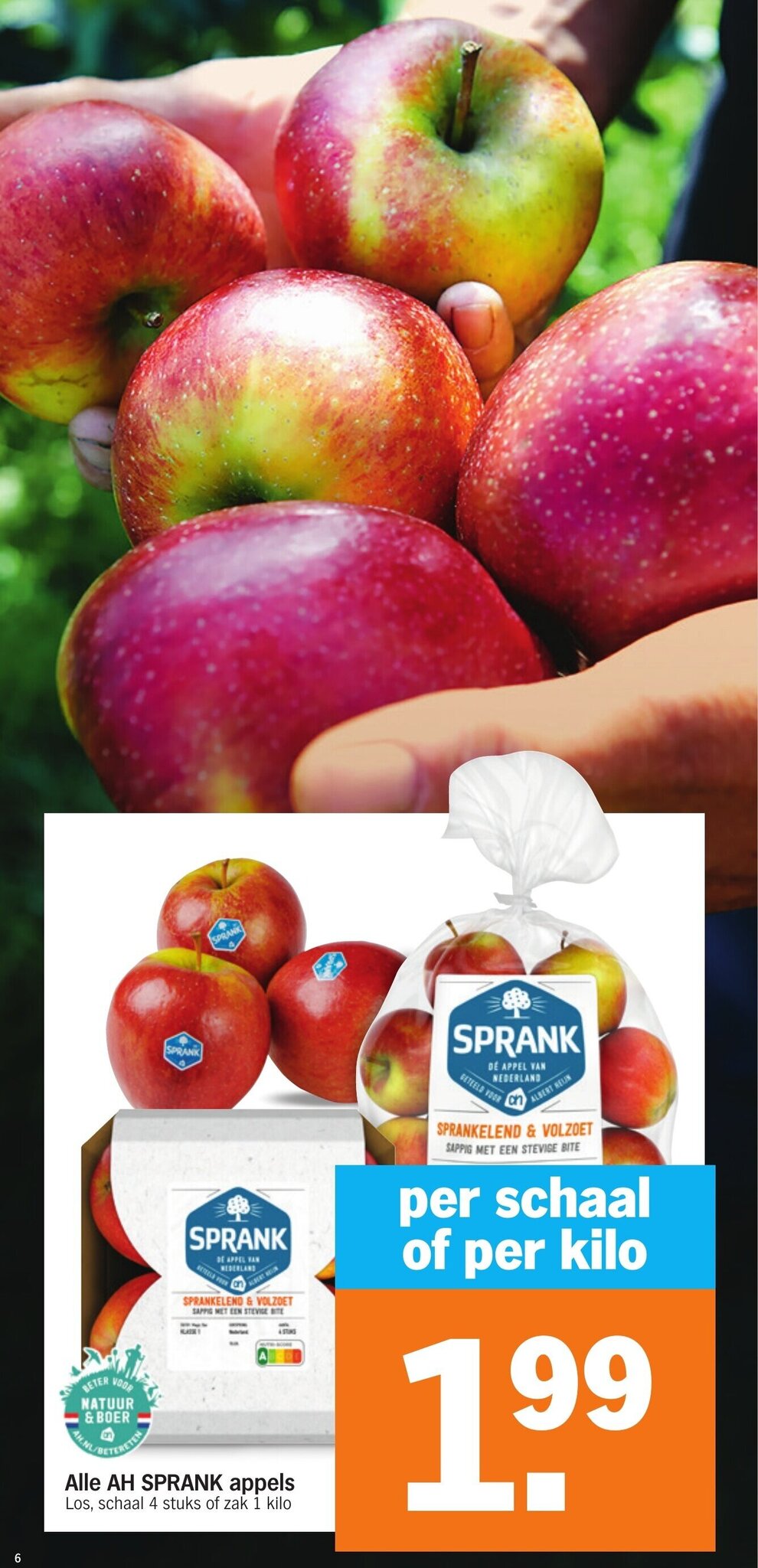 Alle AH Sprank appels, schaal 4 stuks of zak 1 kilo aanbieding bij ...