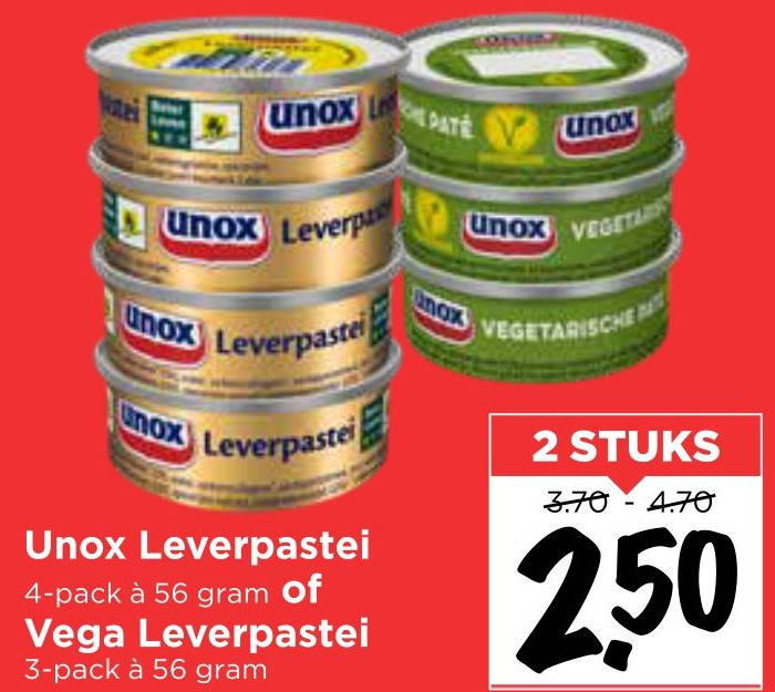 Unox Leverpastei aanbieding bij Vomar Voordeelmarkt