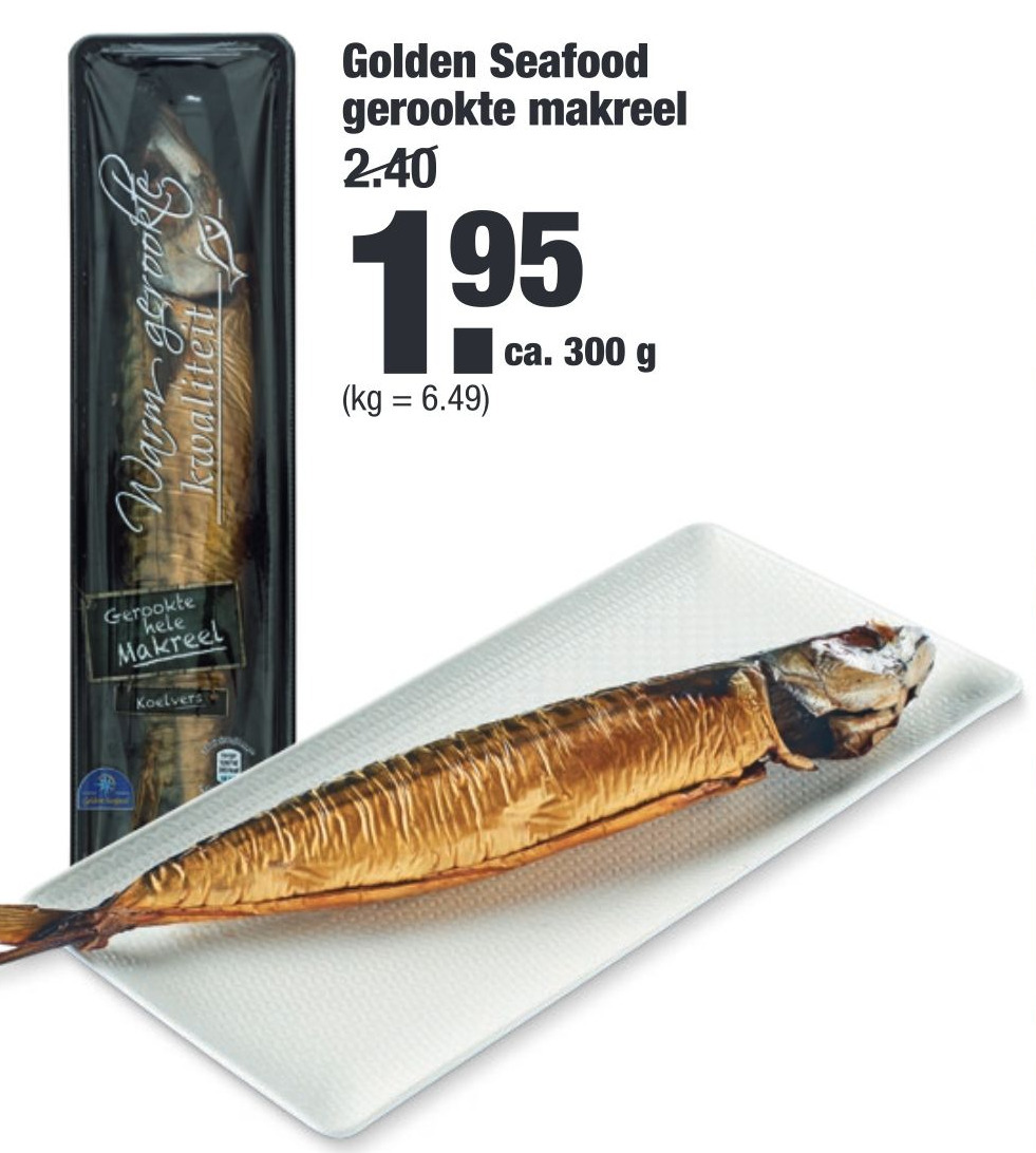 Golden Seafood gerookte makreel aanbieding bij ALDI