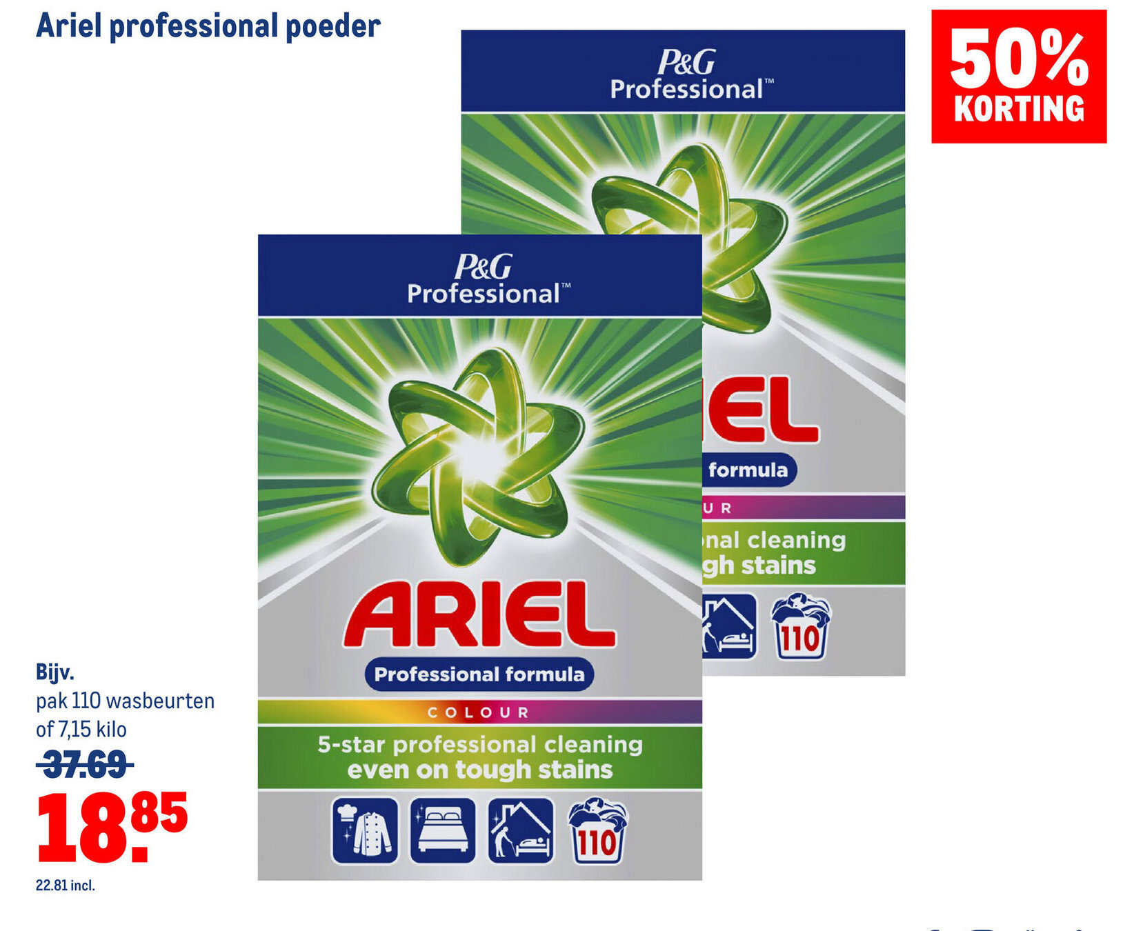 Ariel professional poeder aanbieding bij Makro