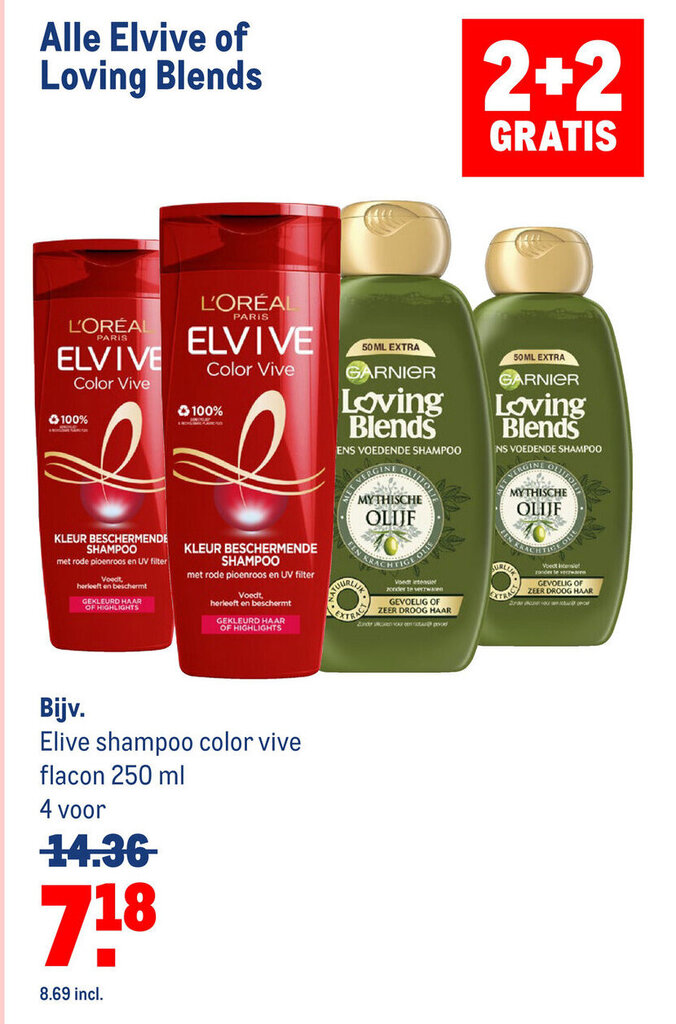 Alle elvive of loving blends elive shampoo color vive 2+2 gratis ...