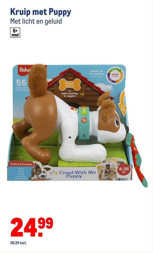 Kruip met puppy aanbieding bij Makro